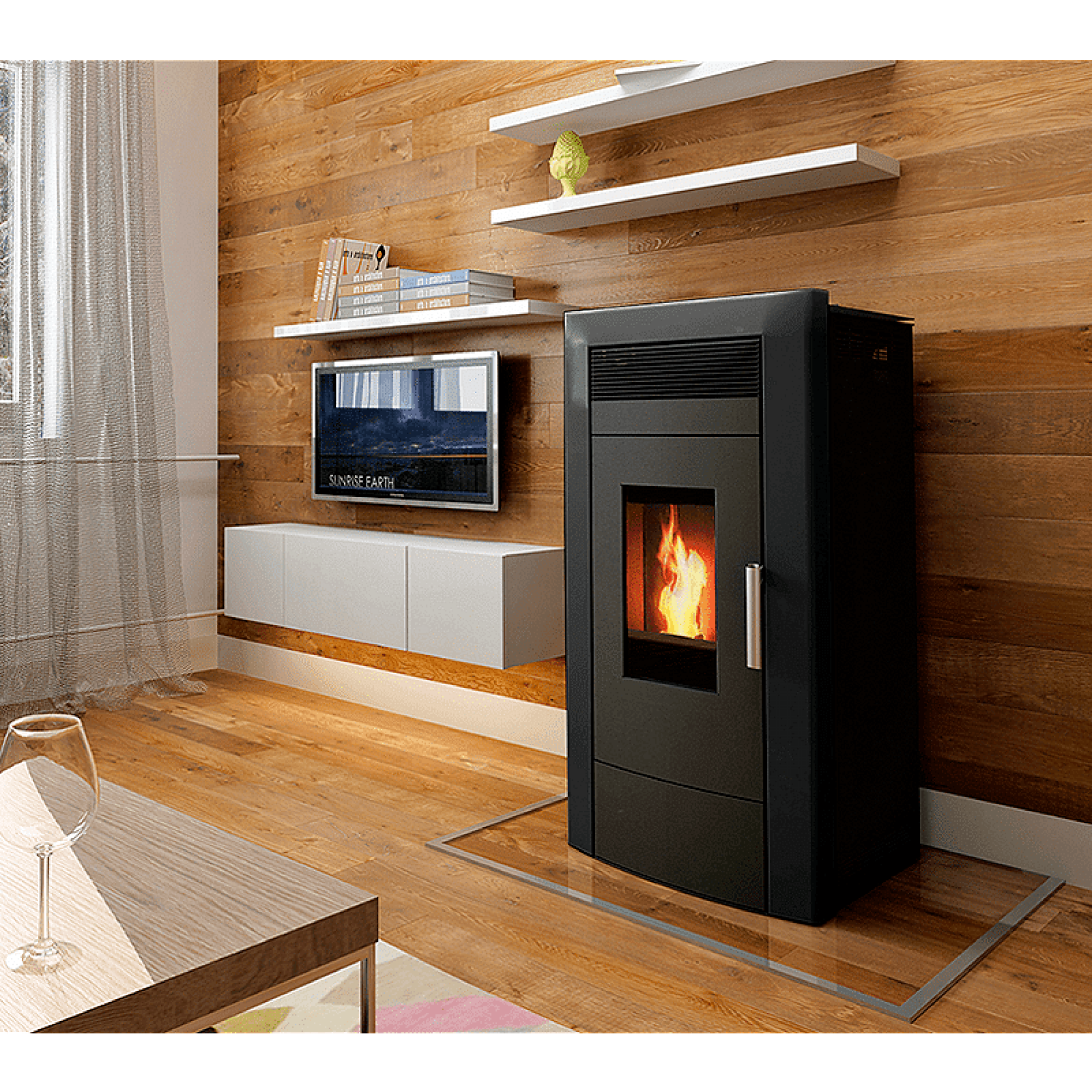 Pelletkachel CV Alfa Plam Commo Zwart, 22.5kW – Beste prijs & gratis ...
